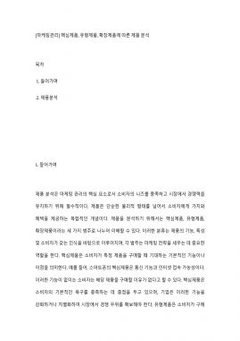 [마케팅관리] 핵심제품, 유형제품, 확장제품에 따른 제품 분석-1페이지