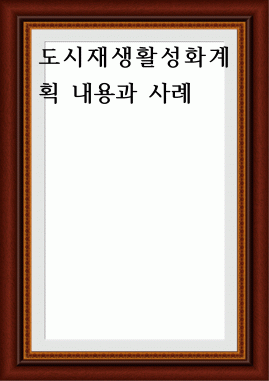 도시재생활성화계획 내용과 사례-1페이지