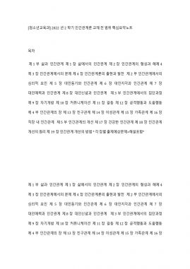 [청소년교육과] 2022년 2학기 인간관계론 교재 전 범위 핵심요약노트-1페이지