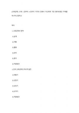 (교육공학) 교재 1장부터 4장까지 각각의 장에서 자신에게 가장 흥미로웠던 주제를 하나씩 선정하고 (2)-1페이지