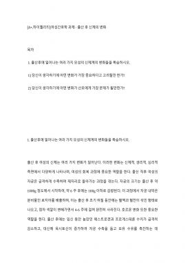 [A+,하이퀄리티]여성간호학 과제 - 출산 후 신체의 변화-1페이지