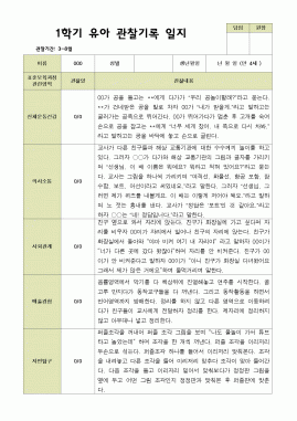 1년 관찰일지 - 만 4세 21명 유아 관찰일지 3월 - 다음해 2월 평가제-1페이지