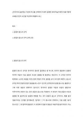 [ 한국어의 음운현상 가운데 하나를 선택하여 자세히 설명한 후에 학습자에게 이를 어떻게 교육할 것인지 교안을 작성하여 제출하시오 ]-1페이지