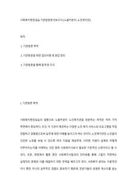 사회복지현장실습 기관방문분석보고서 (노블카운티, 노인복지관)-1페이지