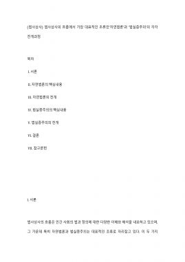 (법사상사) 법사상사의 흐름에서 가장 대표적인 조류인‘자연법론’과 ‘법실증주의’의 각각 전개과정-1페이지