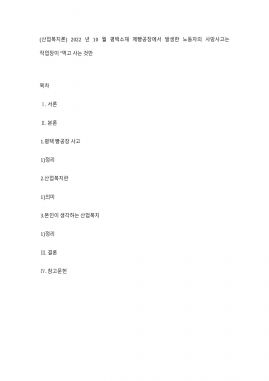 (산업복지론) 2022년 10월 평택소재 제빵공장에서 발생한 노동자의 사망사고는 작업장이 “먹고 사는 것만 (2)-1페이지