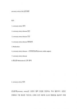 coronary artery,CAG,심장질병-1페이지