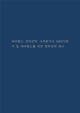 에버랜드 경영전략 사례분석과 SWOT분석 및 에버랜드를 위한 향후전략 제시-1페이지