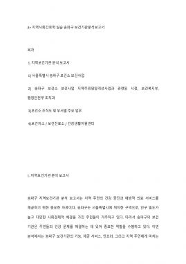 A+ 지역사회간호학 실습 송파구 보건기관분석보고서-1페이지