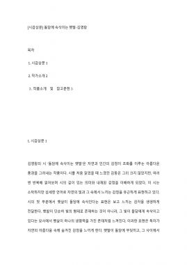 [시감상문] 돌담에 속삭이는 햇발-김영랑-1페이지