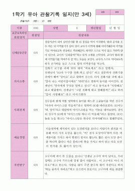 1학기 2학기 유아 관찰일지 만 3세 20명- 평가제-1페이지