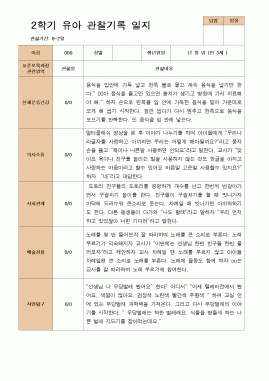 만 3세  2학기 유아 관찰일지 20명 -평가제-1페이지