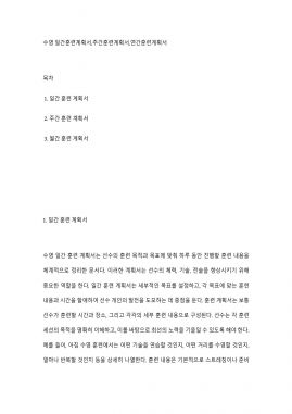 수영 일간훈련계획서,주간훈련계획서,연간훈련계획서-1페이지