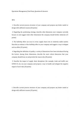 Operations Management_Final Exam_Questions & Answers-1페이지