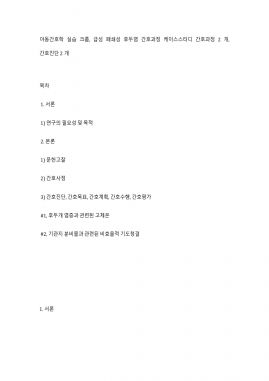 아동간호학 실습 크룹, 급성 폐쇄성 후두염 간호과정 케이스스터디 간호과정 2개, 간호진단 2개-1페이지