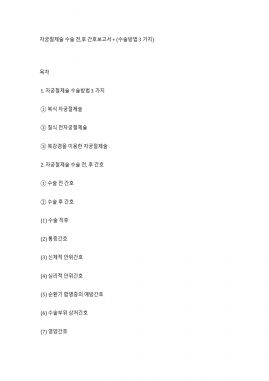 자궁절제술 수술 전,후 간호보고서 + (수술방법 3가지)-1페이지