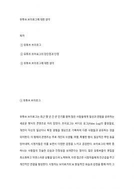 유튜브 브이로그에 대한 생각-1페이지