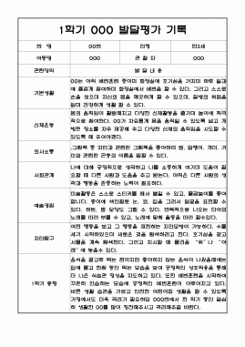 [영아 발달평가] 만2세 1학기 발달평가 및 1학기 총평 20명-1페이지