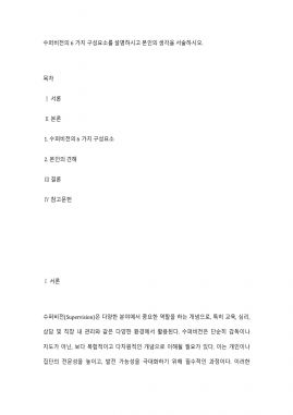 수퍼비전의 6가지 구성요소를 설명하시고 본인의 생각을 서술하시오.-1페이지