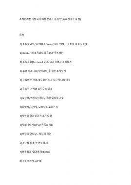 조직관리론 기말고사 예상 문제-1등 답안(120점 중 118점)-1페이지