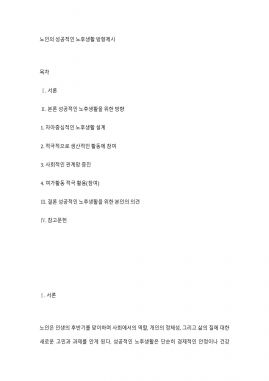 노인의 성공적인 노후생활 방향제시-1페이지