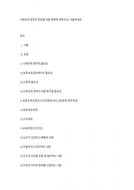 사회관계 영역의 연령별 내용 체계에 대해 비교, 서술하세요 (2)-1페이지