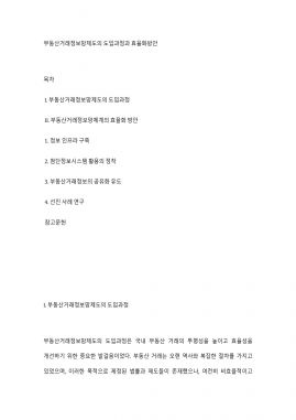 부동산거래정보망제도의 도입과정과 효율화방안-1페이지