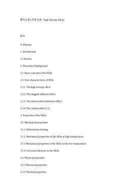 영어 논문 (리뷰 논문 - High Entropy Alloy)-1페이지