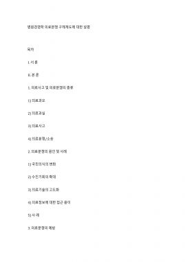 병원경영학 의료분쟁 구제제도에 대한 설명-1페이지