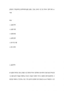 [한양대 기계공학부] 동역학제어실험 실험1 진동 신호의 시간 및 주파수 영역 해석 A+ 자료-1페이지