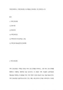 가족간호케이스, 가족간호과정, 사고위험성, 간호과정 1개, 간호진단 4개-1페이지