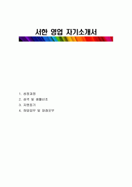 서한 영업 자기소개서-1페이지