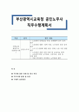 부산광역시교육청 공인노무사 직무수행계획서-1페이지