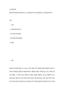 [a+취득자료] 북한 핵 무장에 대한 언론사의 뉴스보도를 분석 하되 다음 매체의 뉴스보도를 분석하기-1페이지