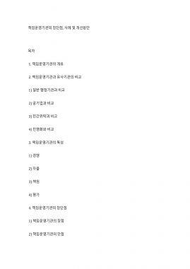 책임운영기관의 장단점, 사례 및 개선방안-1페이지