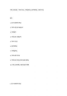 가족 간호과정 - 가족구조도, 가족밀착도, 외부체계도, 사회지지도-1페이지