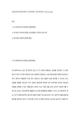 모성간호 여성간호케이스 간호과정 3개 간호진단 5개 case study-1페이지