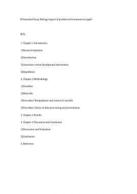 IB Extended Essay Biology Impact of postharvest treatment on apple-1페이지