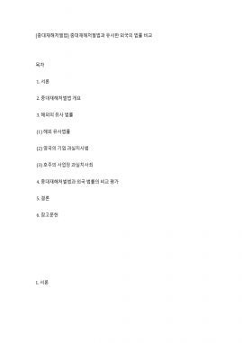 [중대재해처벌법] 중대재해처벌법과 유사한 외국의 법률 비교-1페이지