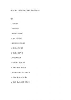 재난에 대한 국제국내의 보건의료정책에 대한 보고서-1페이지