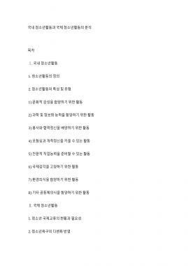 국내 청소년활동과 국제 청소년활동의 분석-1페이지