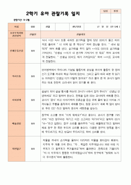 만 5세 25명 2학기 유아관찰일지 - 평가제-1페이지