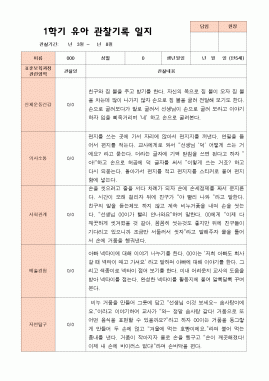 만5세 1학기 2학기 3월- 2월 유아관찰일지 25명-1페이지