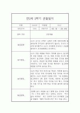 [관찰일지와 발달평가] 만2세 2학기 일상,놀이 관찰일지 및 2학기 발달평가-1페이지