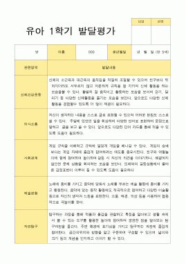 만5세 1학기 2학기 유아 발달평가 25명-1페이지