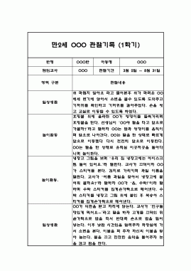 (영아 관찰일지) 만2세 1년 동안의 관찰일지 - 평가인증A,총평첨부-1페이지