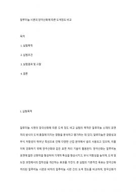 알루미늄 시편의 양극산화에 따른 도색정도 비교-1페이지