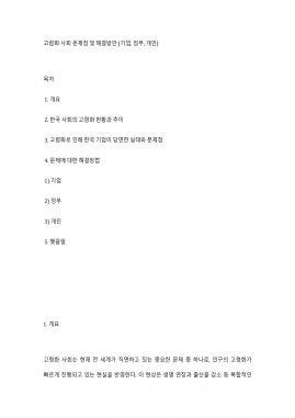 고령화 사회 문제점 및 해결방안 (기업, 정부, 개인)-1페이지