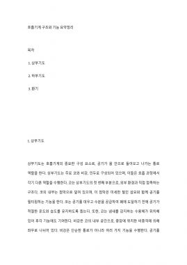 호흡기계 구조와 기능 요약정리-1페이지