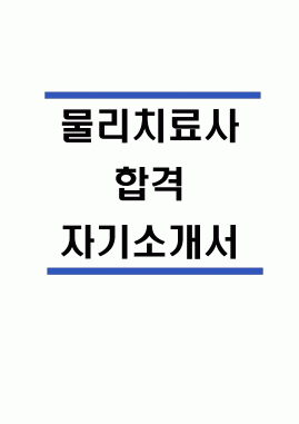 물리치료사 자기소개서 – 물리치료사 합격 자소서 (물리치료사 자소서,자기소개서 예시)-1페이지